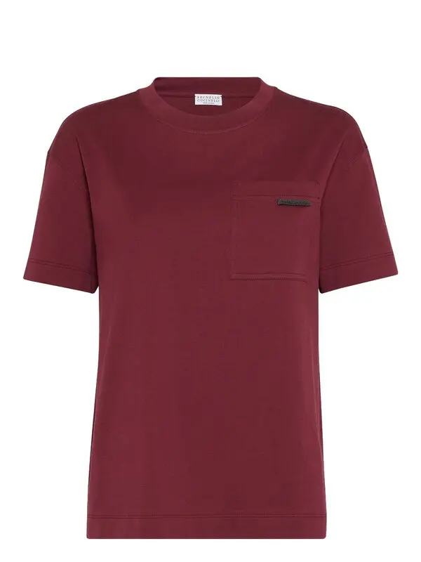 Brunello Cucinelli Cotton Jersey T-shirt - Burgundy