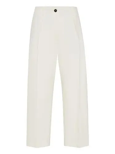 Brunello Cucinelli Pleated Chino Trousers - Panama
