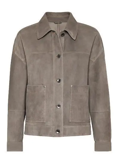 Brunello Cucinelli Couture Suede Jacket - Grey