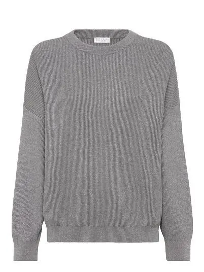 Brunello Cucinelli Vanisé Mélange Sweater - Silver