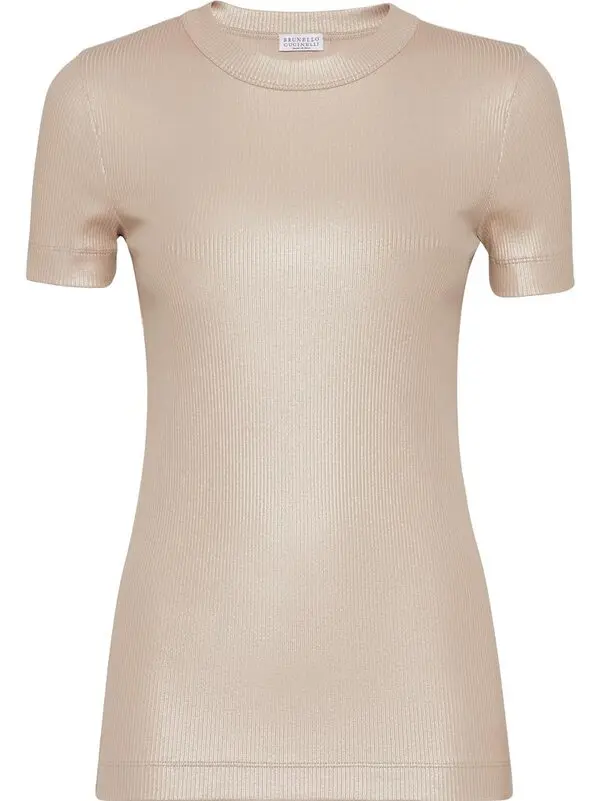 Brunello Cucinelli Sparkling Jersey T-shirt - Sand