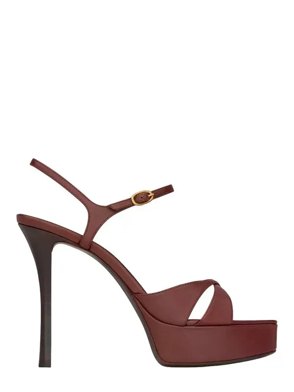 Saint Laurent 85mm Debbie Platform Sandals - Brown