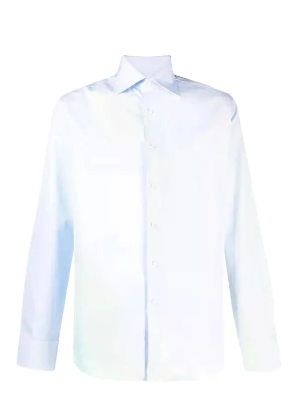 Canali Button-up Cotton Shirt - Blue