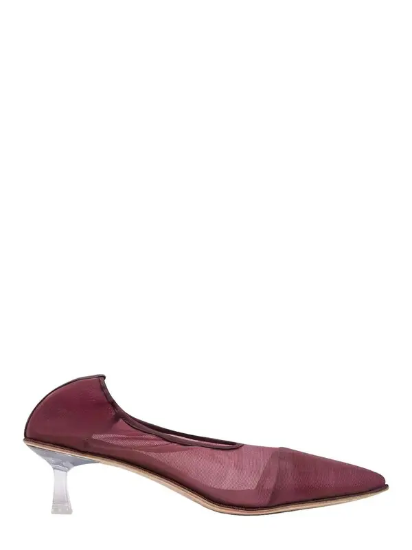 Studio Amelia 50mm Kitten-heel Mesh Pumps - Red