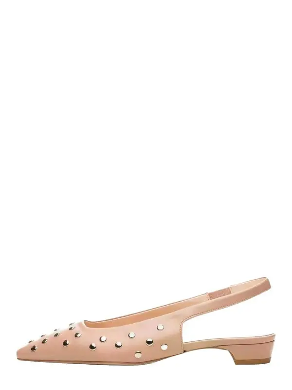 POCHE PARIS Stud-embellished Slingback Pumps - Neutrals