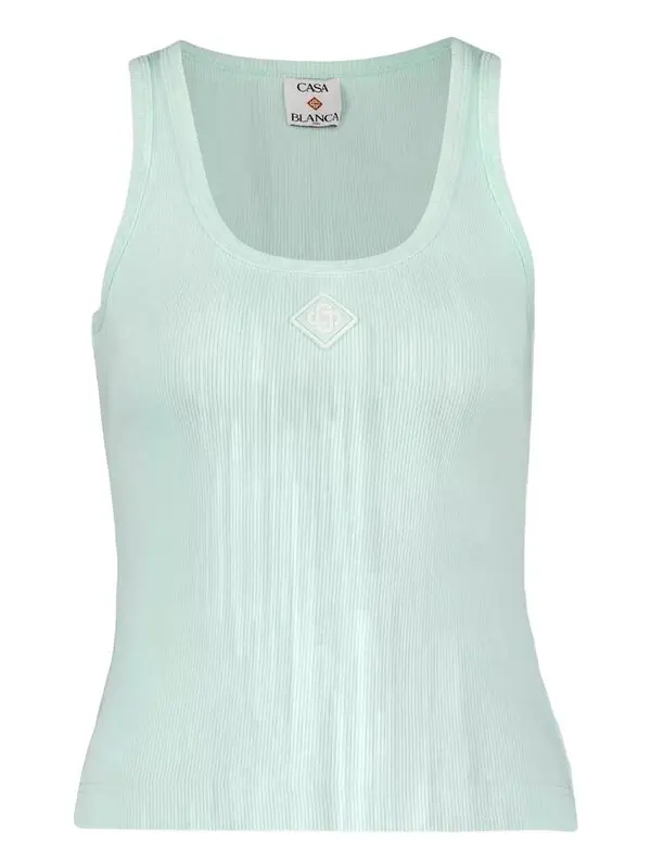 Casablanca Fine-ribbed Tank Top - Green