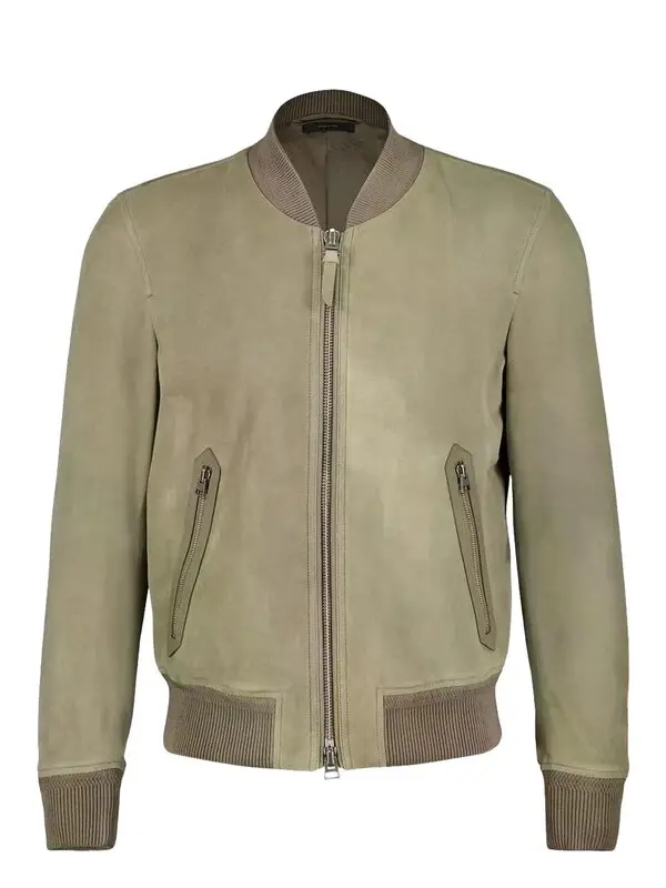 TOM FORD Suede Bomber Jacket - Green