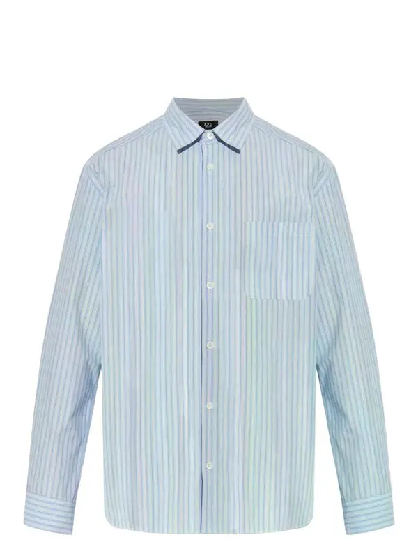 A.p.c. Striped Button-up Shirt - Blue