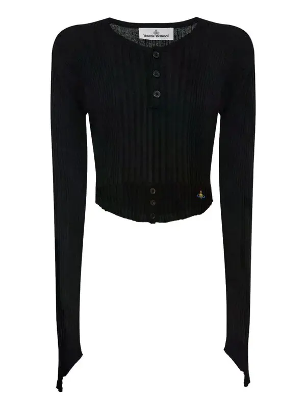 VIVIENNE WESTWOOD Ribbed Button-up Top - Black