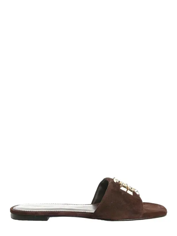 Tory Burch Suede Flat Sandals - Brown