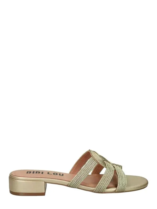 BIBI LOU Leather Slip-on Sandals - Gold