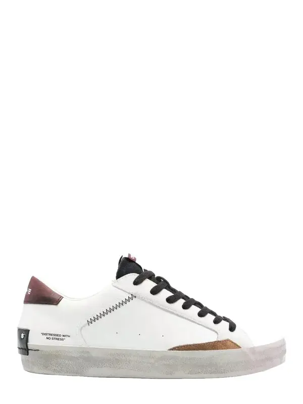 CRIME LONDON Distressed Low Top Sneakers - White