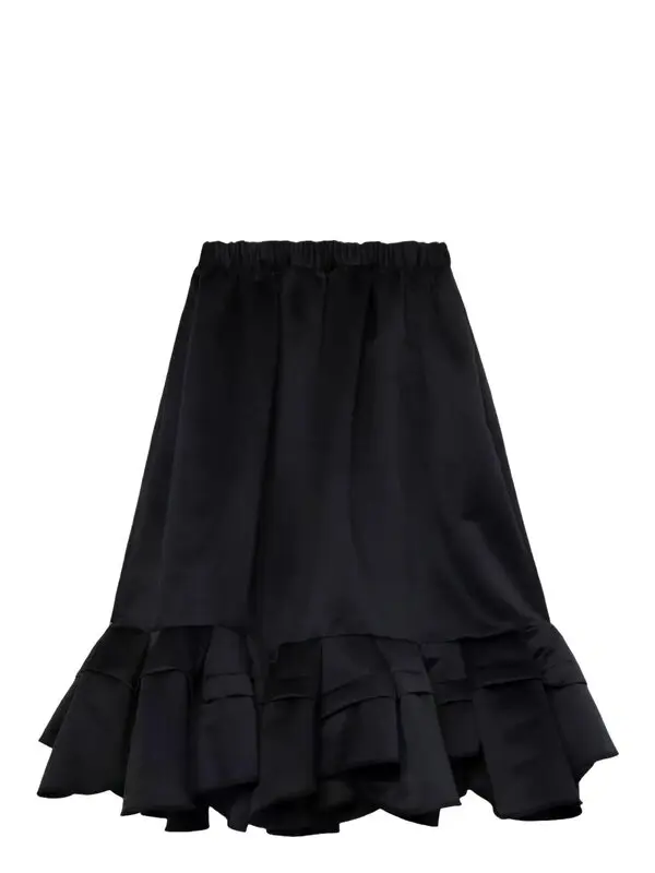 Comme Des Garçons Ruffled Elastic-waist Midi Skirt - Black