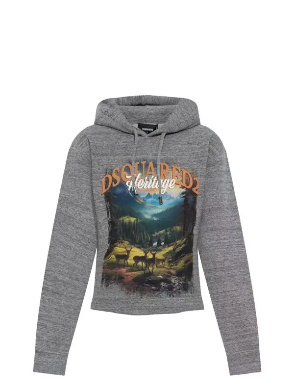 Dsquared2 Landscape-print Hoodie - Grey