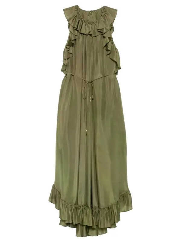 Zimmermann Cascadian Ruffle-trim Midi Dress - Green