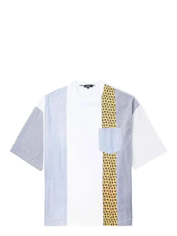Comme Des Garçons Panelled Paisley-print T-shirt - White