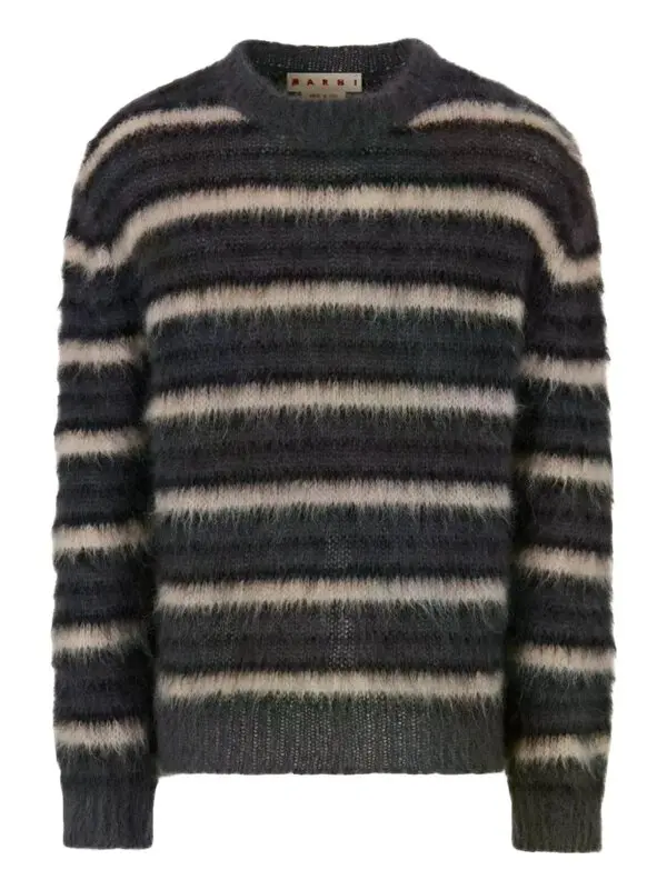 Marni Striped Fluffy Sweater - Rgn77 Antique Silver