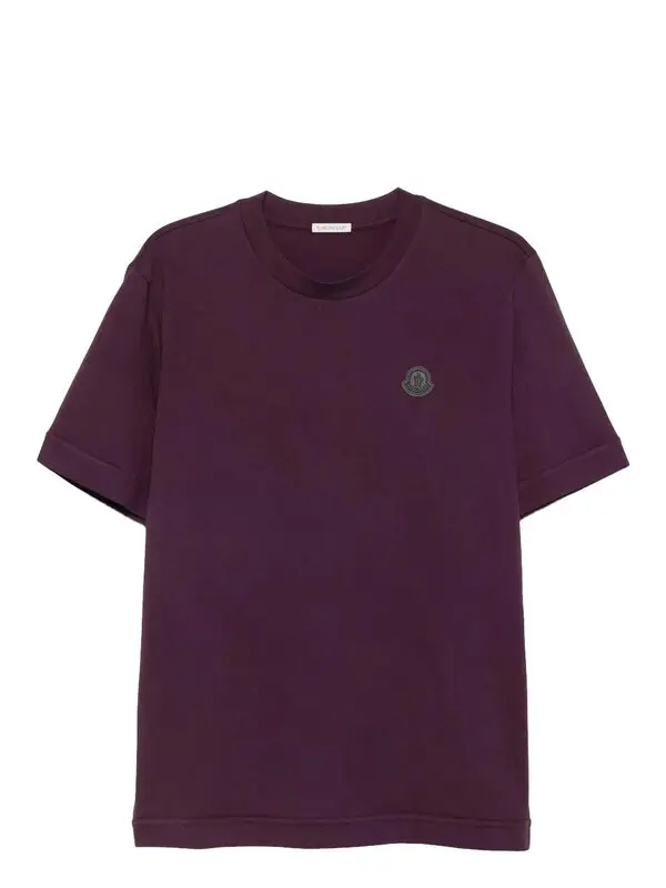 Moncler Logo-plaque Cotton T-shirt - Purple