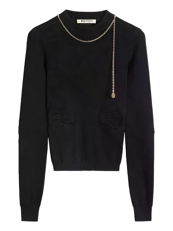 Ports 1961 Chain-embellished Top - 999-black