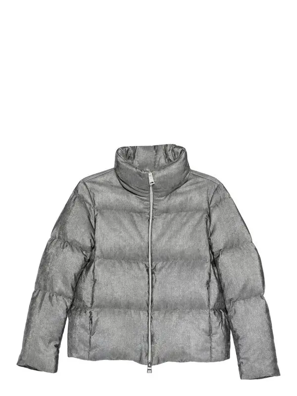 Herno Metallic-effect Quilted Jacket - Grey