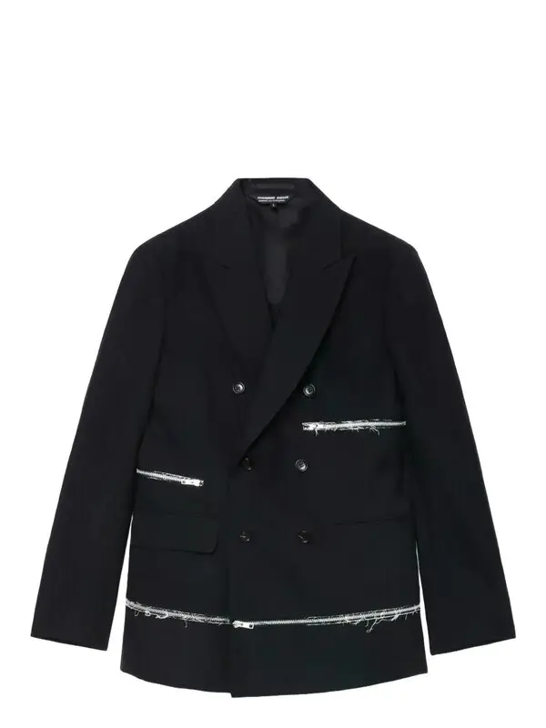 Comme Des Garçons Zip-detail Blazer - Blue