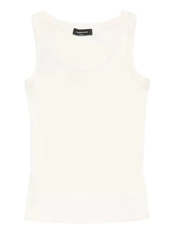 Fabiana Filippi Ribbed Scoop-neck Top - White