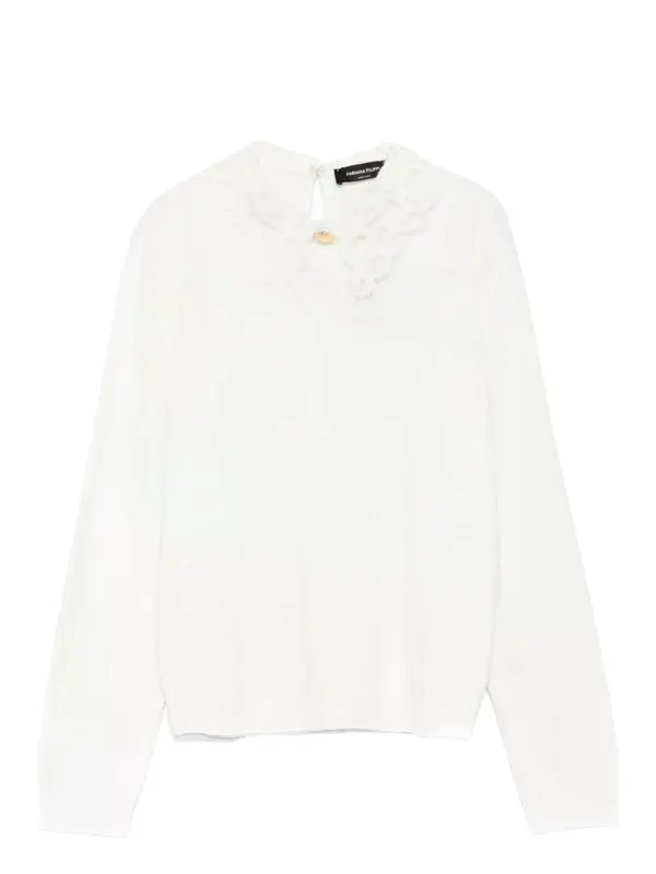 Fabiana Filippi Lace-trimmed Sweater - White