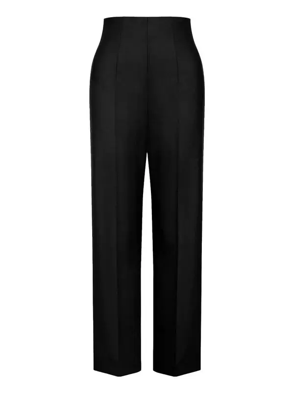 Alberta Ferretti Wool-blend Straight Leg Trousers - Black