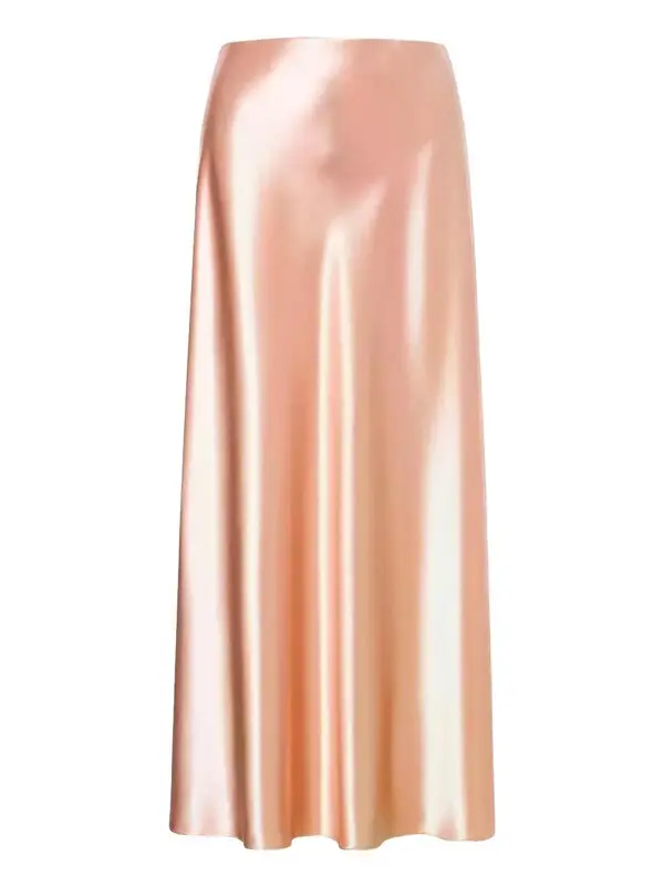 Alberta Ferretti Satin Midi Skirt - Pink