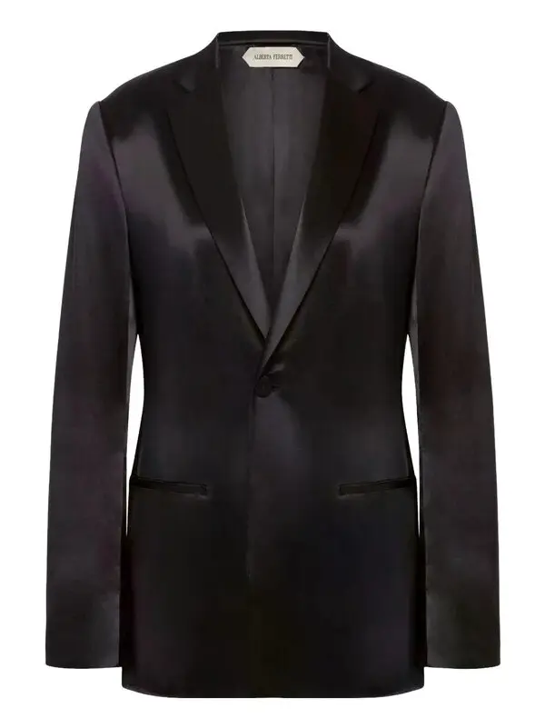 Alberta Ferretti Satin Blazer - Black
