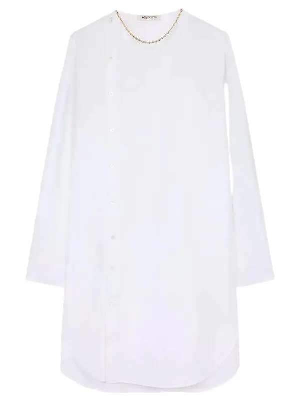 Ports 1961 Cotton Mini Shirt Dress - White