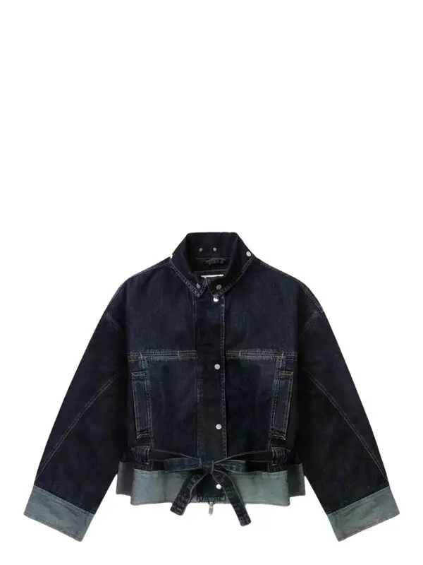 3.1 Phillip Lim Belted Contrast-panel Denim Jacket - Blue