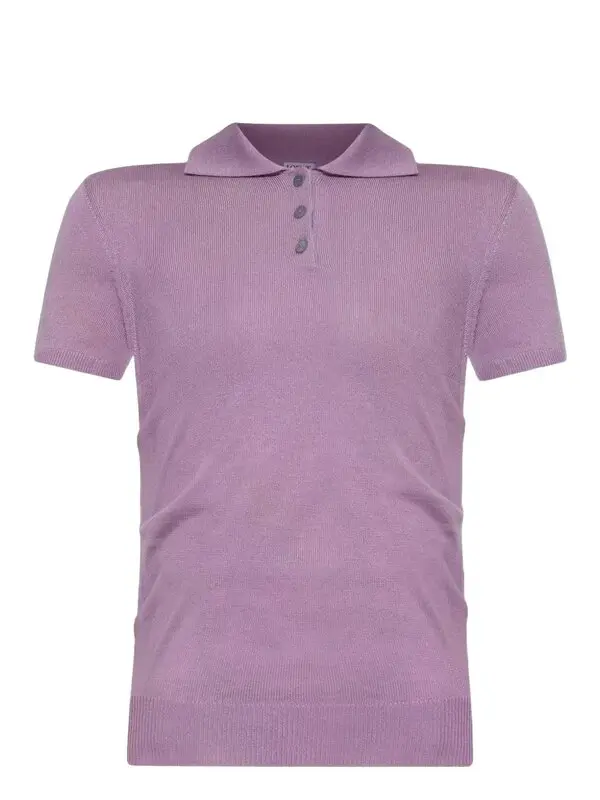 Loewe Fine-ribbed Polo Shirt - Purple