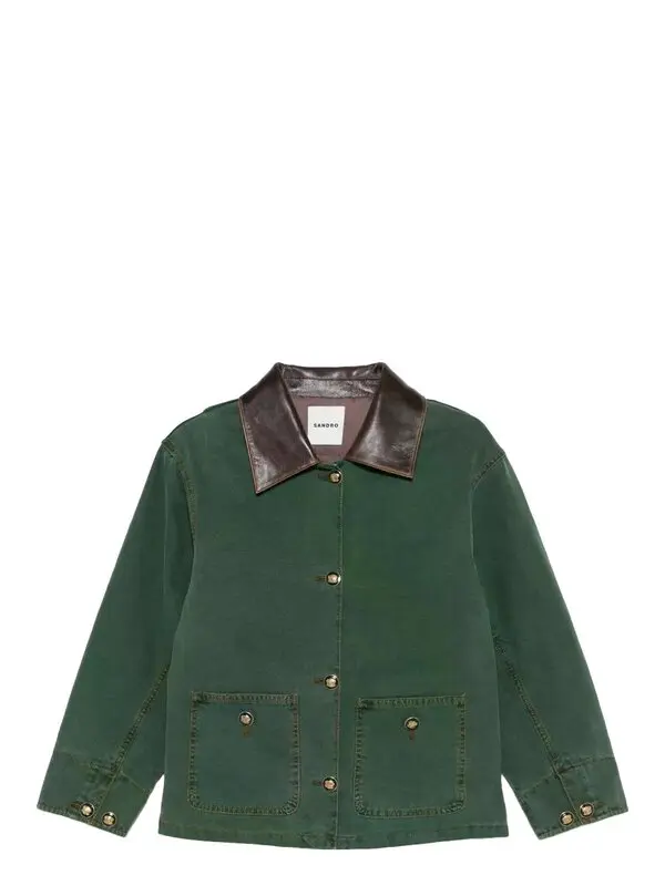 Sandro Oversized Button-up Jacket - Green
