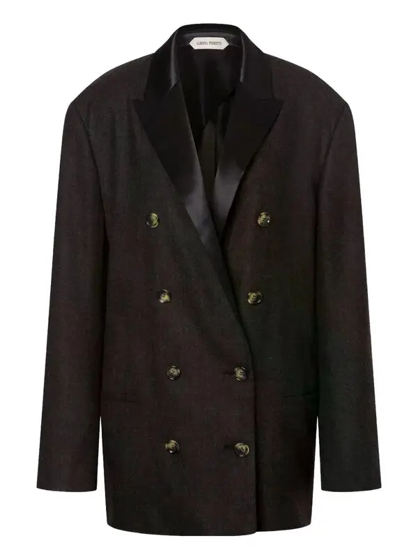 Alberta Ferretti Double-breasted Wool Blazer - Grey
