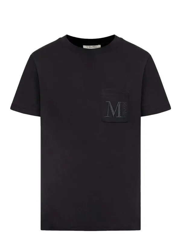 Max Mara Logo-embroidered T-shirt - Black