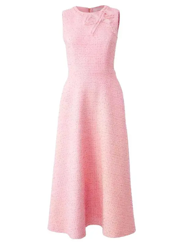 Carolina Herrera Tweed Midi Dress - Pink