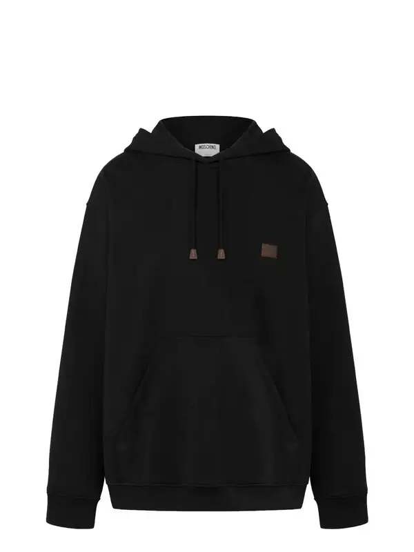 Moschino Hooded Cotton Sweatshirt - Black