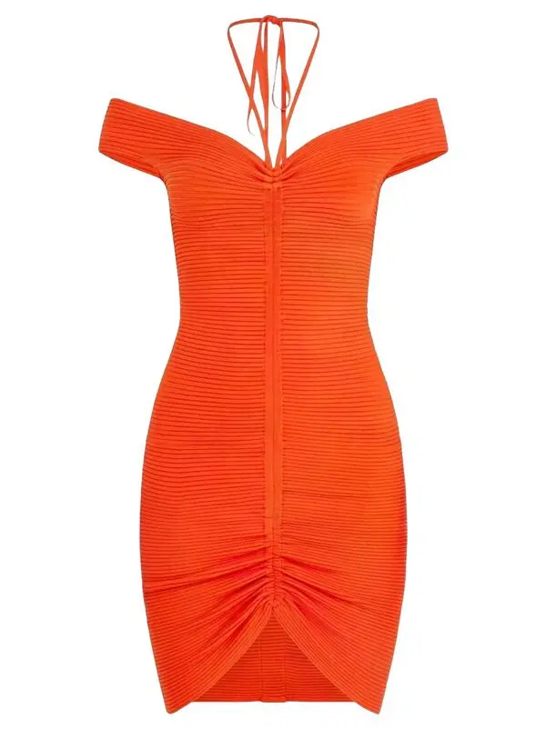 David Koma Off-shoulder Dress - Orange