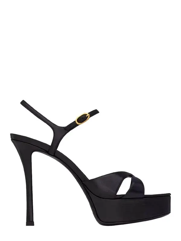 Saint Laurent 85mm Debbie Platform Sandals - Black