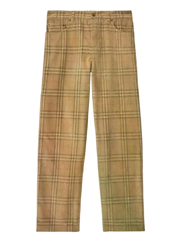 Burberry Checked Corduroy Trousers - Neutrals