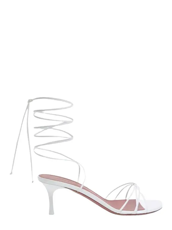 Amina Muaddi 60mm Lori Strap Sandals - White