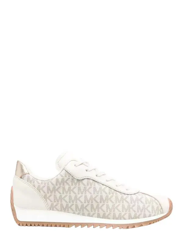 Michael Kors Monogram Lace-up Sneakers - Neutrals