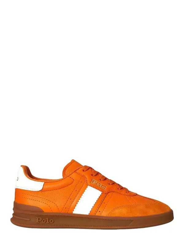 Polo Ralph Lauren Heritage Aera Suede Leather Sneakers - Orange
