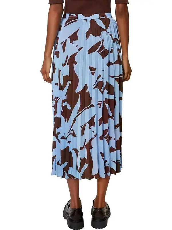 Marc O'polo Abstract-print Pleated Midi Skirt - Blue