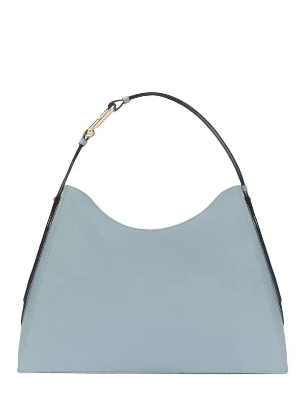 Furla Curved-handle Leather Shoulder Bag - Blue