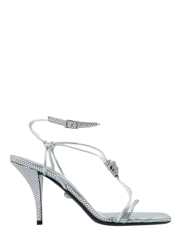 Versace 85mm La Medusa Lace-up Sandals - 1e01p - 1e01p Silver Palladium