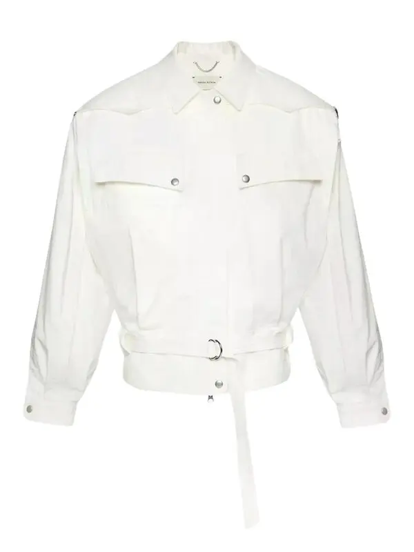 Magda Butrym Belted Bomber Jacket - White