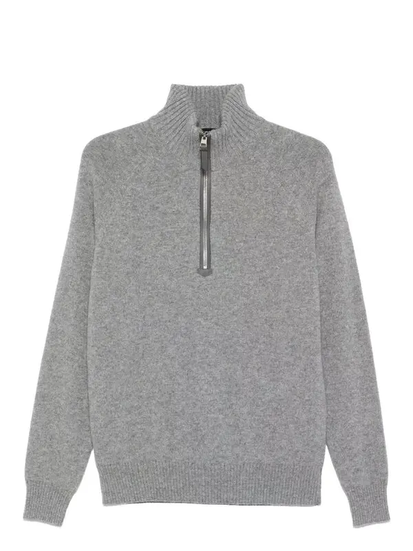 TOM FORD Half-zip Sweater - Grey