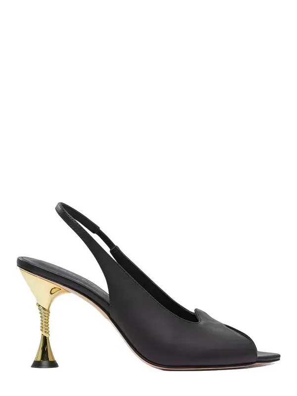 Studio Amelia 90mm Helix Slingback Pumps - Black